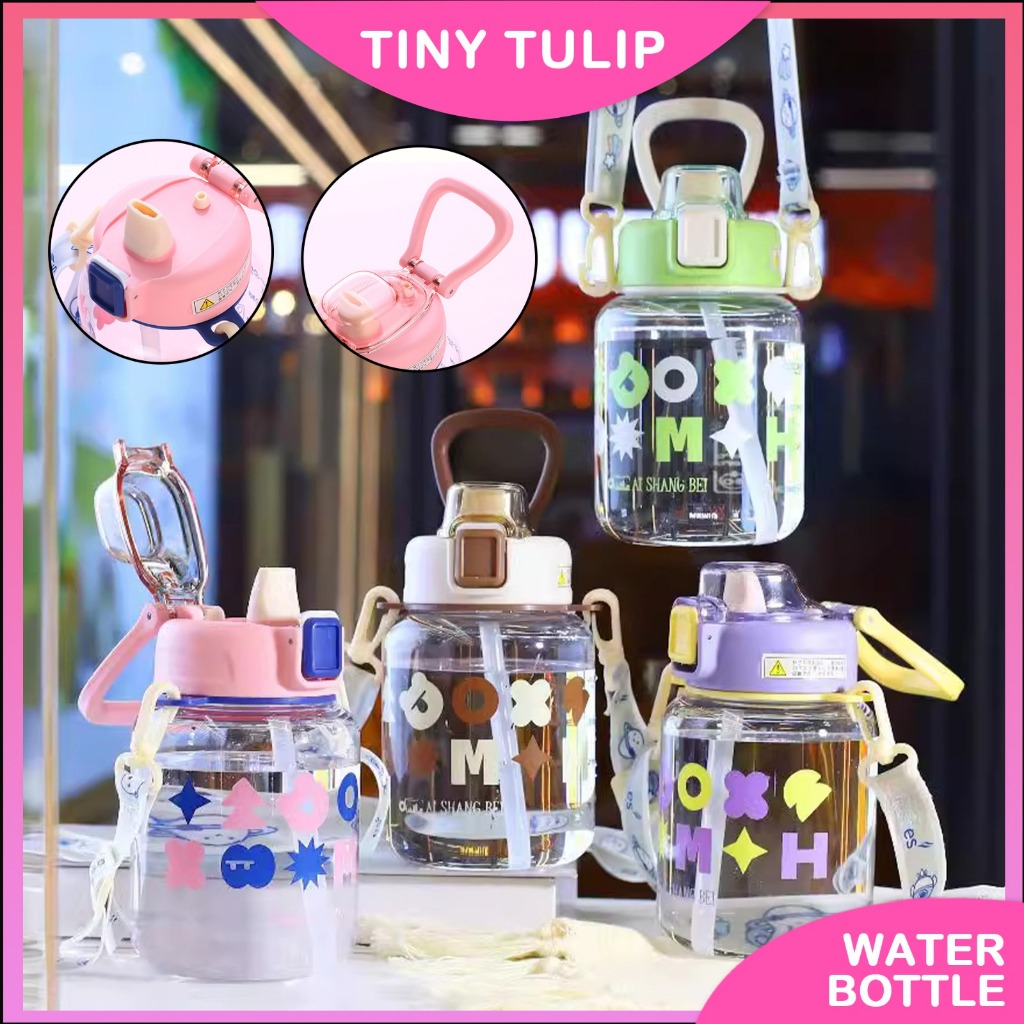 Children New Style Water Bottle With Straw Bottle With Strap Botol Air ...