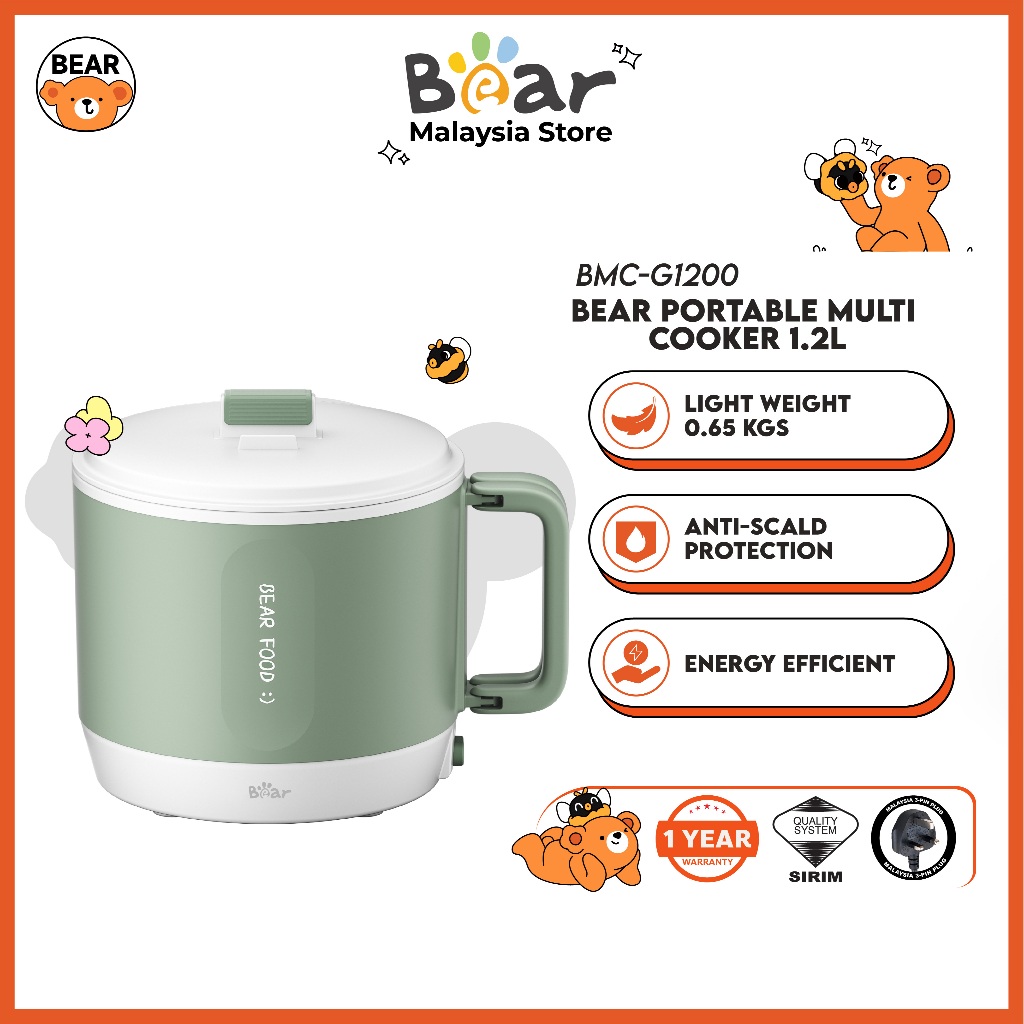 Bear Portable Multi Cooker 1.2L Foldable Travel Cooker BMC-G1200 ...