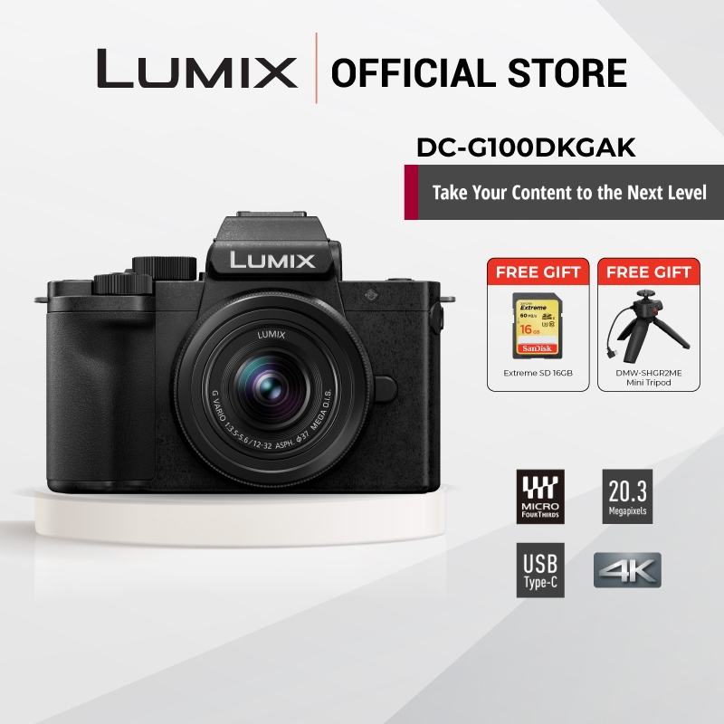 LUMIX G Camera DC-G100DKGAK with USB Type-C with H-FS12032 Lens ...