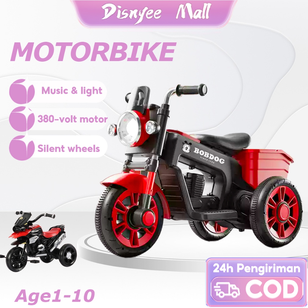 Electric Kids Motorcycle With Music & Lights Ride On Motor Rechargeable ...
