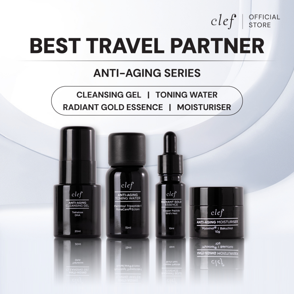 CLEF Anti-Aging Full Travel Kit | Cleansing Gel | Toning Water ...