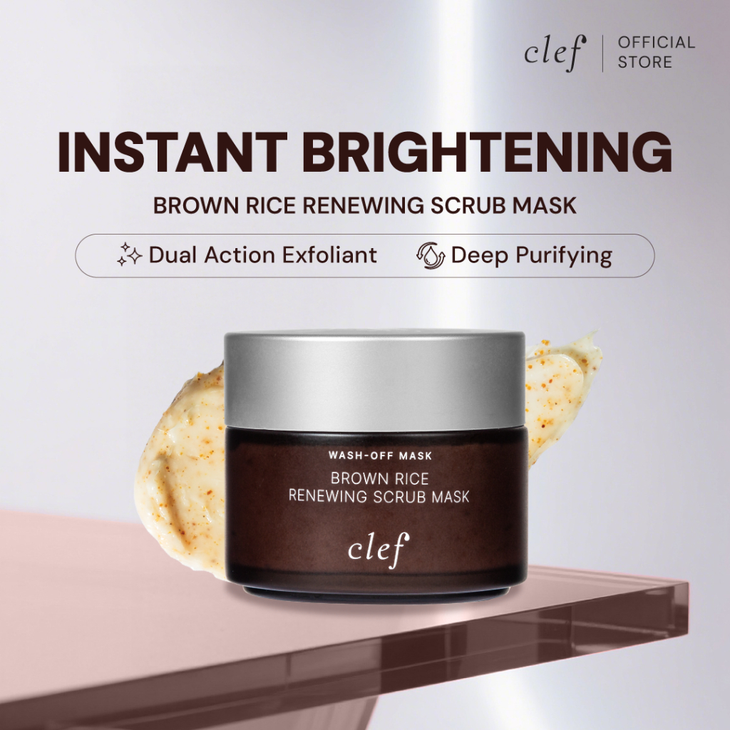 [BRIGHTENING] CLEF Brown Rice Renewing Scrub Mask 100g | Dead Skin Polisher for Face & Body ...