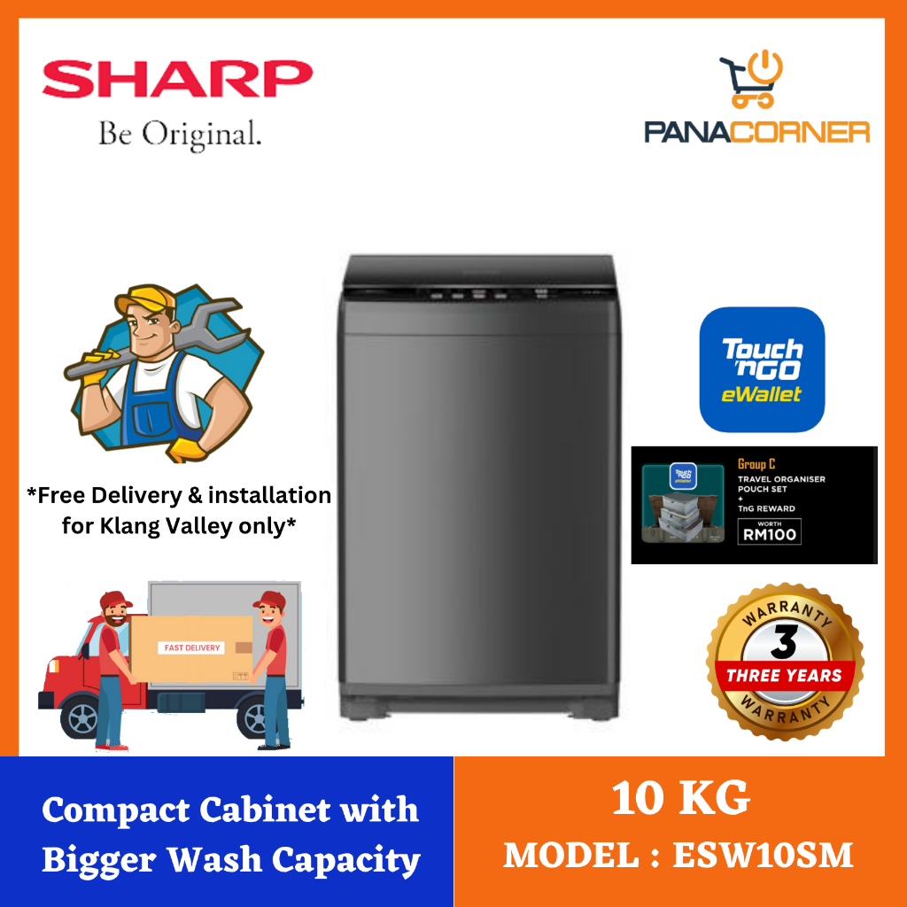 (FREE DELIVERY & INSTALL KL SEL ONLY) SHARP Fully Auto Inverter Washing ...