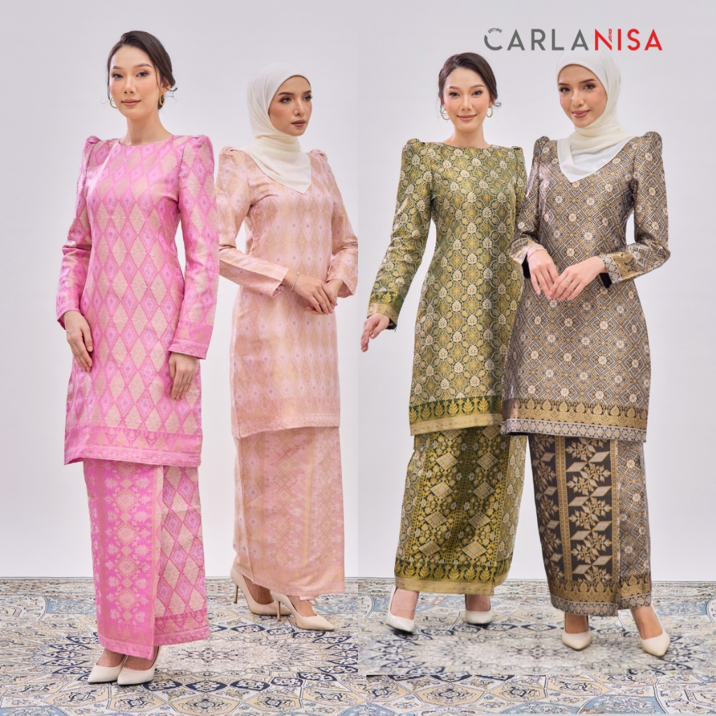 CARLANISA Rabai Baju Kurung Moden Murah Dyed Brocade High Quality Ready ...