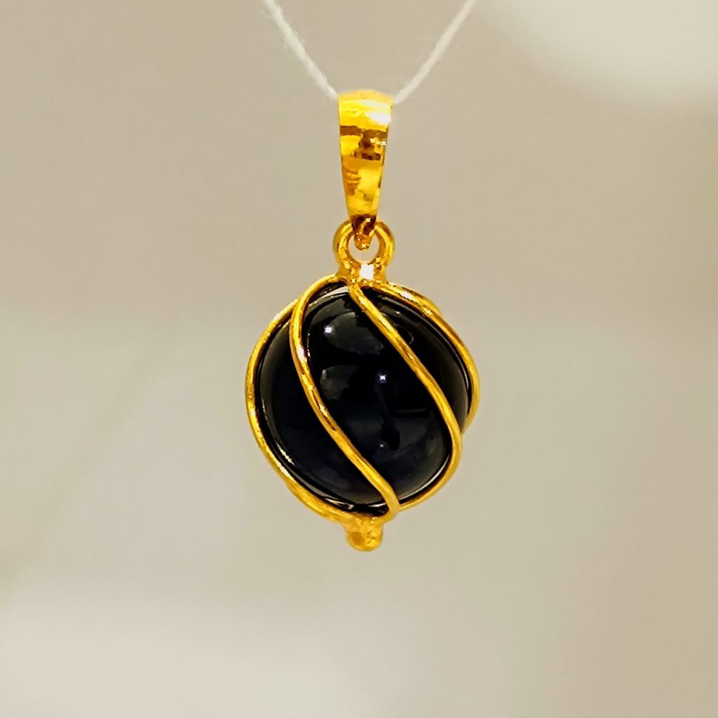 Loket Emas 916 Batu Obsidian（10mm） | Shopee Malaysia