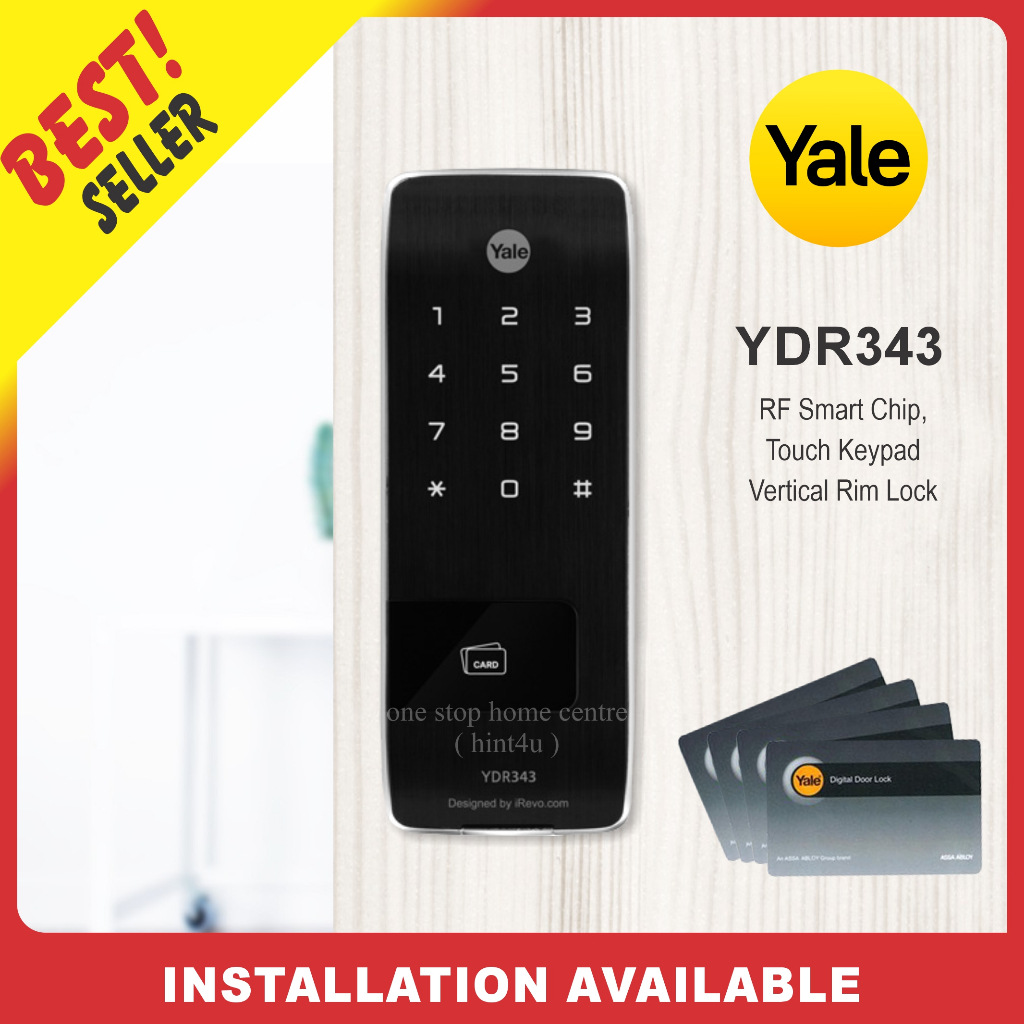 Yale YDR 343 smart digital door lock Card, passward Free x4 Key tag ...