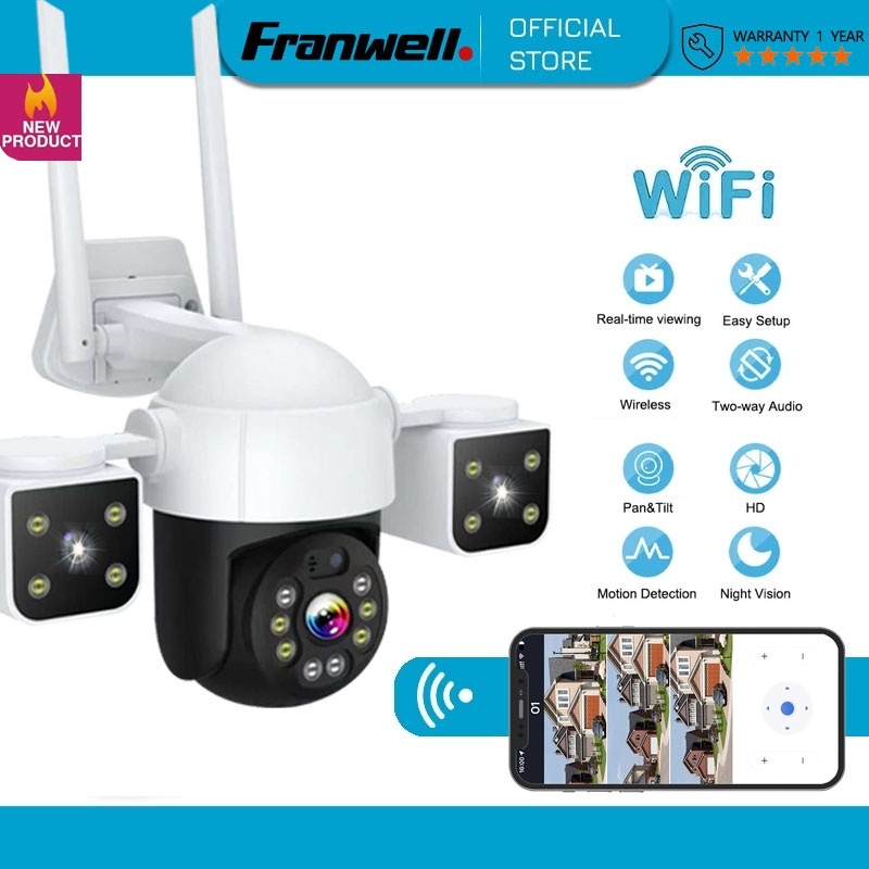 Franwell V380 H20 12MP 3Lens Monitoring CCTV Wireless camera WIFI IP ...