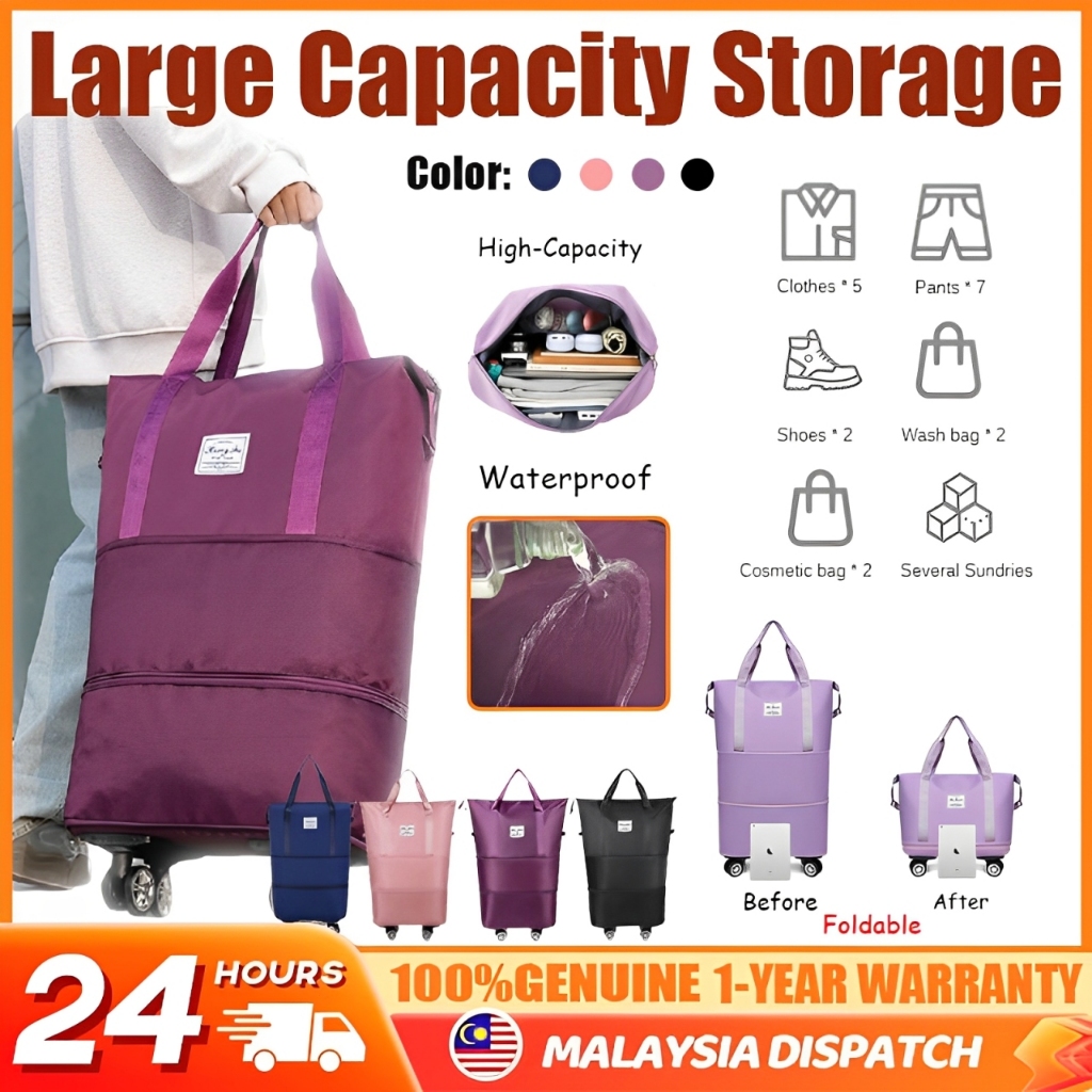 Foldable Travel Bag With Wheels Travel Beg Travel Roda Foldable Bag ...