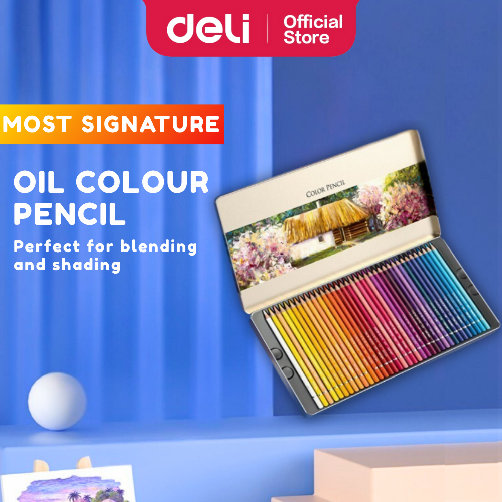 Deli Signature Oil Colour Pencil Pensel Warna School Ergonomic Shape ...
