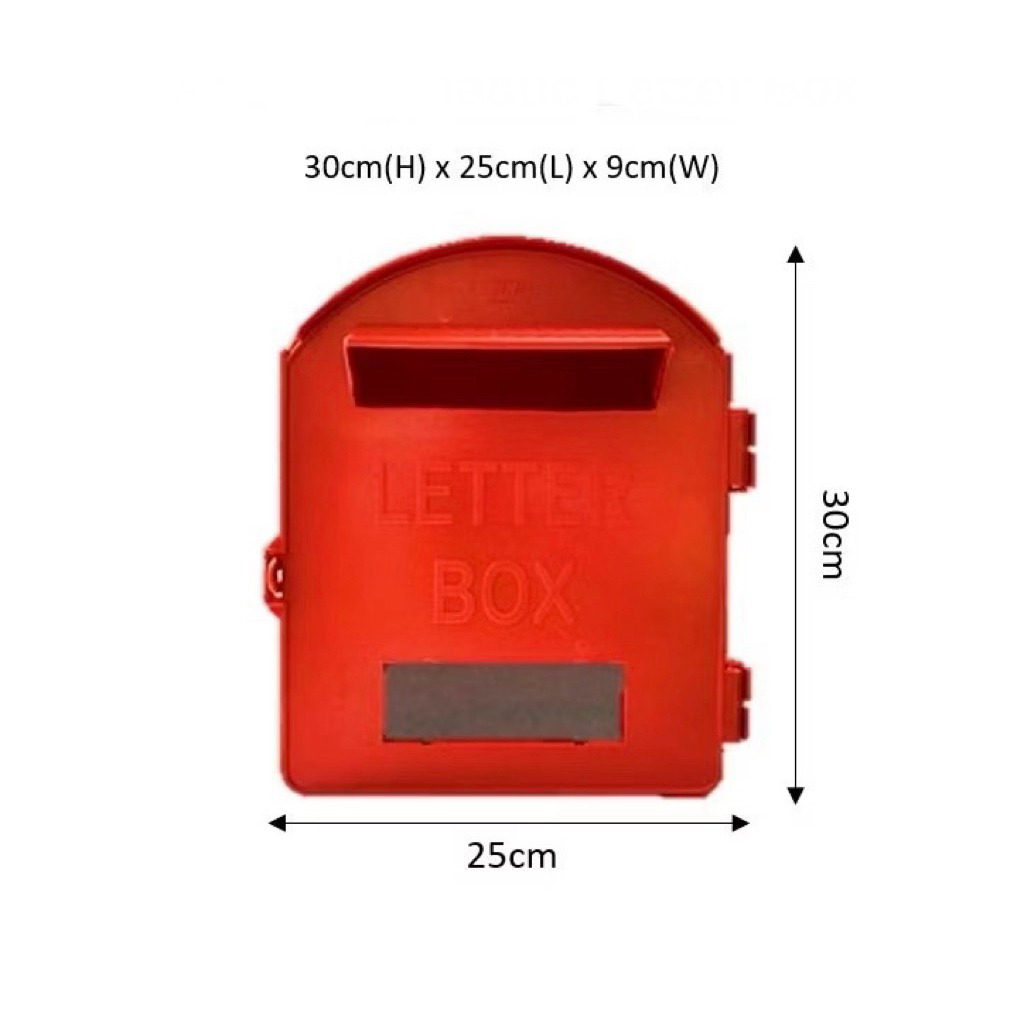 Red PVC Plastic Letter Mail Post Box Letterbox/ Mailbox Postbox Peti ...