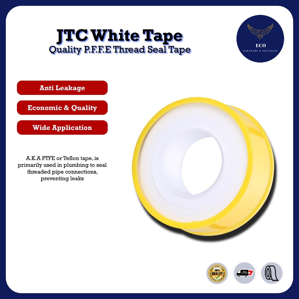 5pcs JTC Thread Ptfe Seal Tape White Tape For Pipe Tape Paip Water ...
