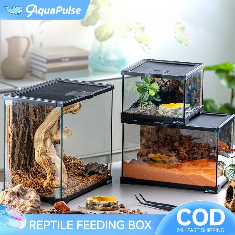 Reptile Feeding Box,Reptile Tank, Glass Breeding Box,Rainforest ...