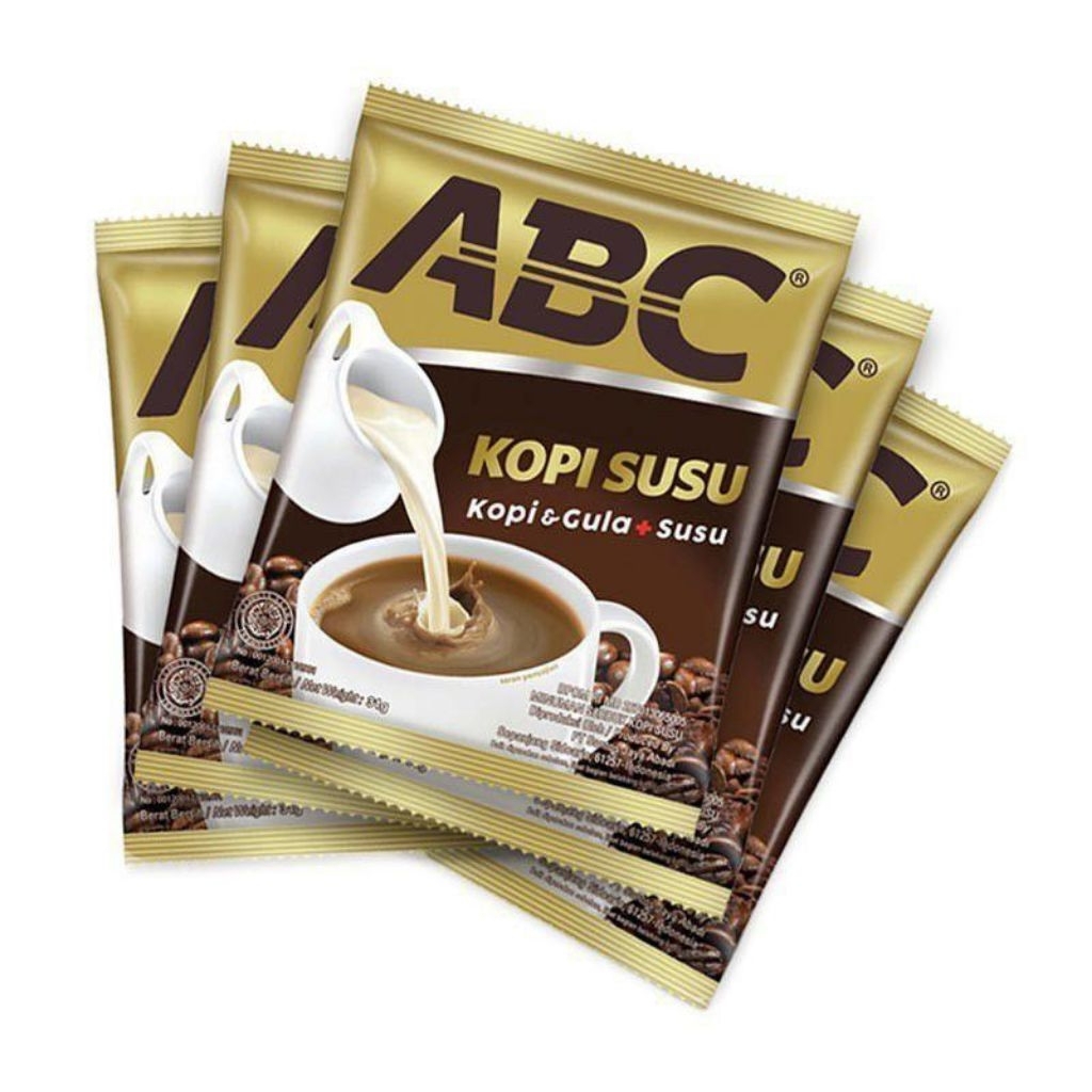 HALAL ABC Kopi Susu (kopi & susu + gula) Kopi Instan 3 Dalam 1 Indonesia Milk Coffee Instant ...