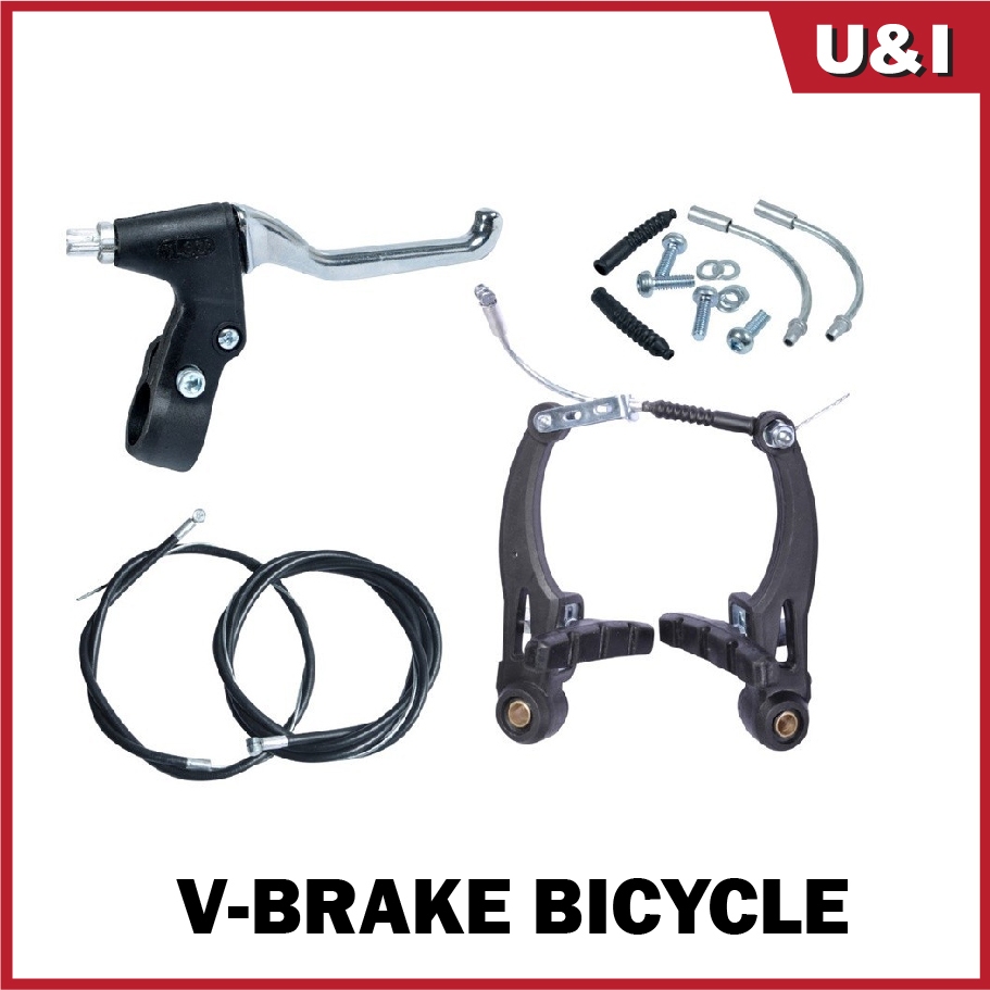 Bicycle Brake Set Full Set 2P Front & Rear Basikal V Brake Set Caliper ...