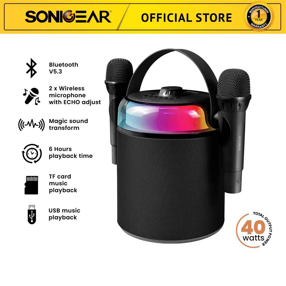 SonicGear IOX K800 Dual Mic Portable Karaoke Bluetooth 5.3 Speaker Echo ...