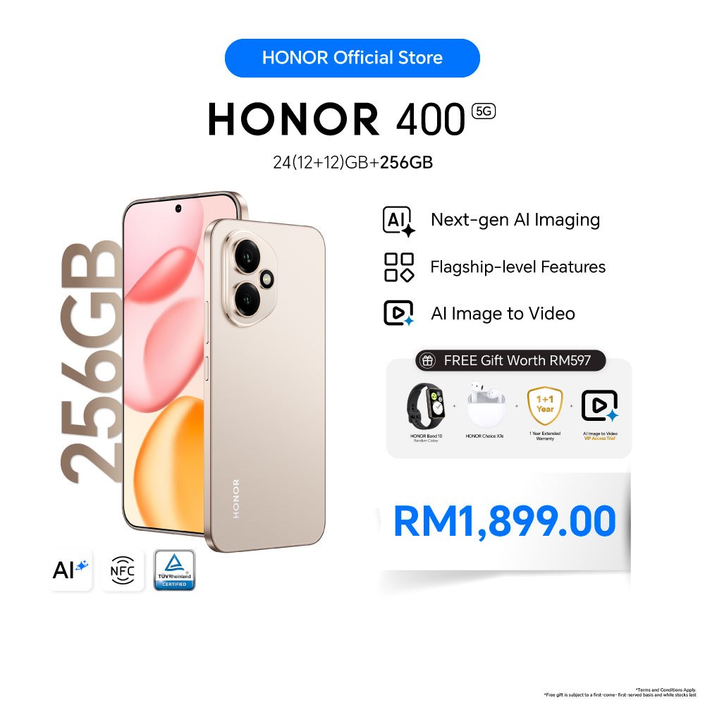 [NEW] HONOR 400 5G 12GB+256GB Smartphone 200MP AI Camera | Snapdragon 7 Gen 3 | 6.55 inch Eye ...
