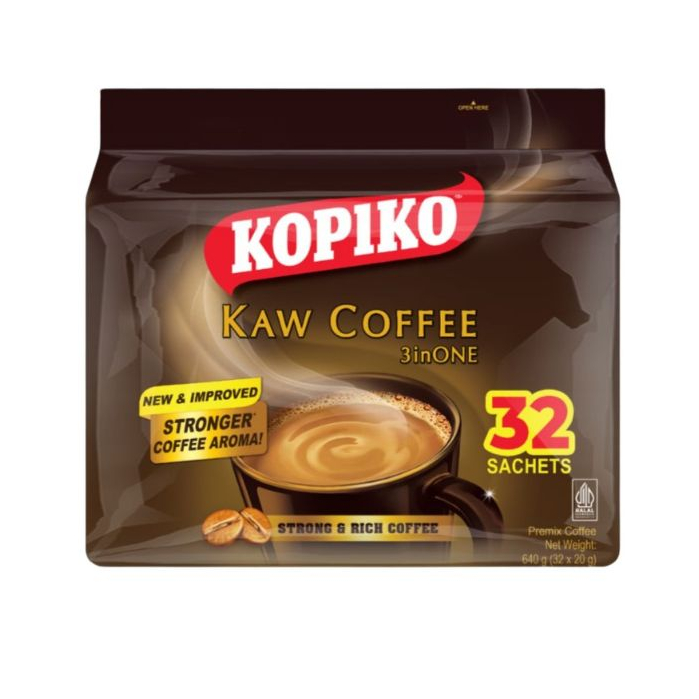 Kopiko Kaw Coffee 3in1 32's x 20g | Shopee Malaysia