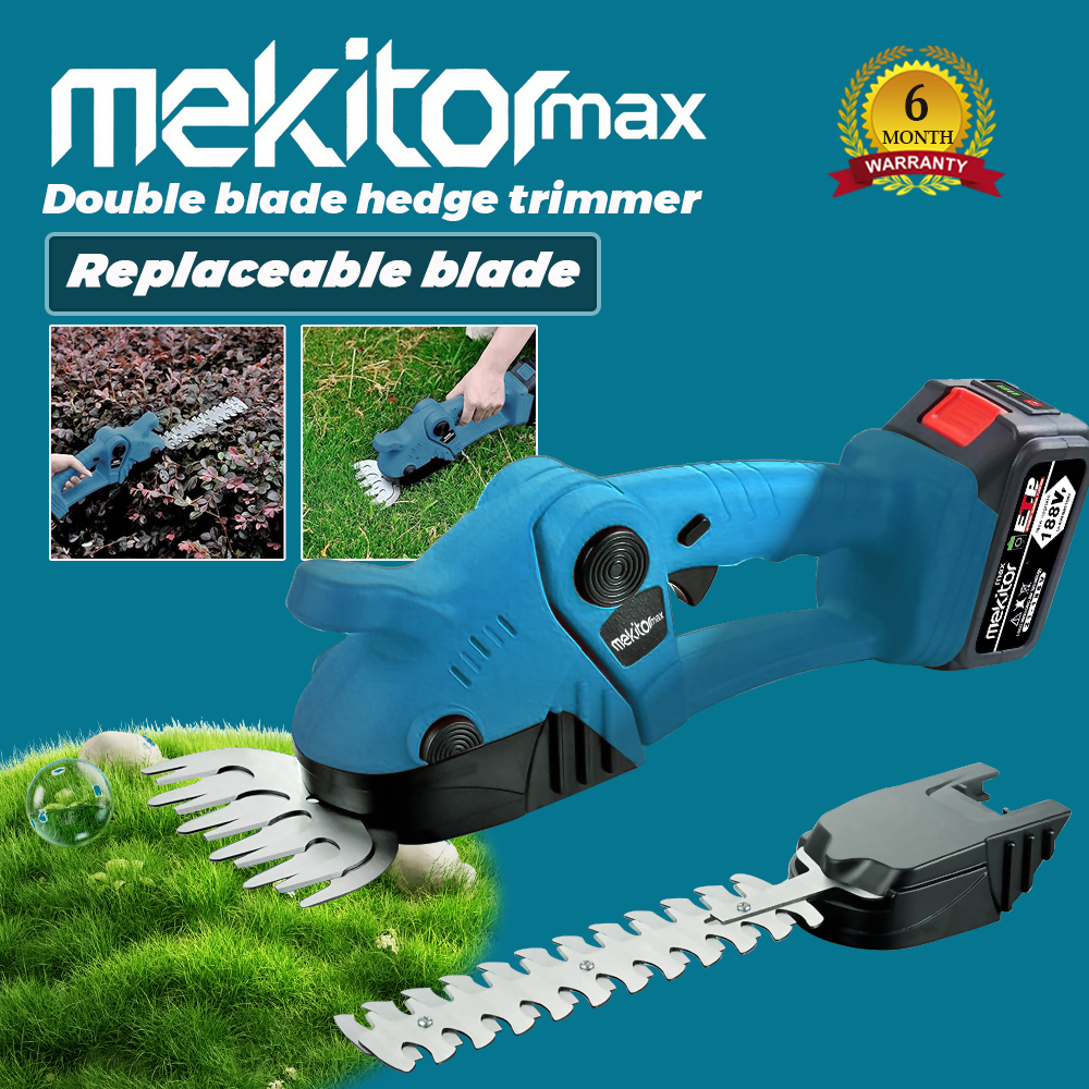 Mekitor cordless hedge trimmer mesin trim pokok electric garden flower ...