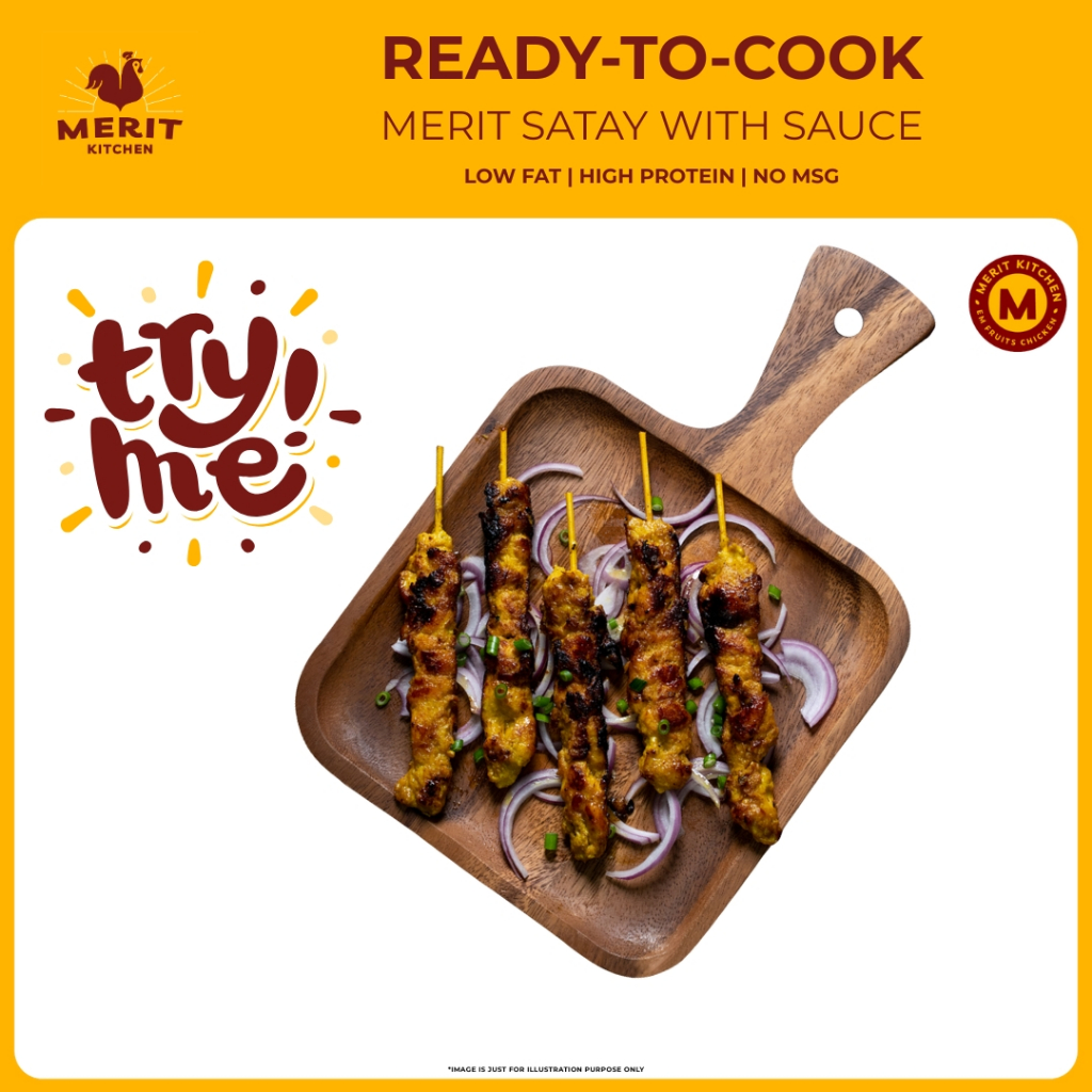[Ready-to-Cook] Merit Kitchen EM Marinated Chicken Satay | Sauce ...