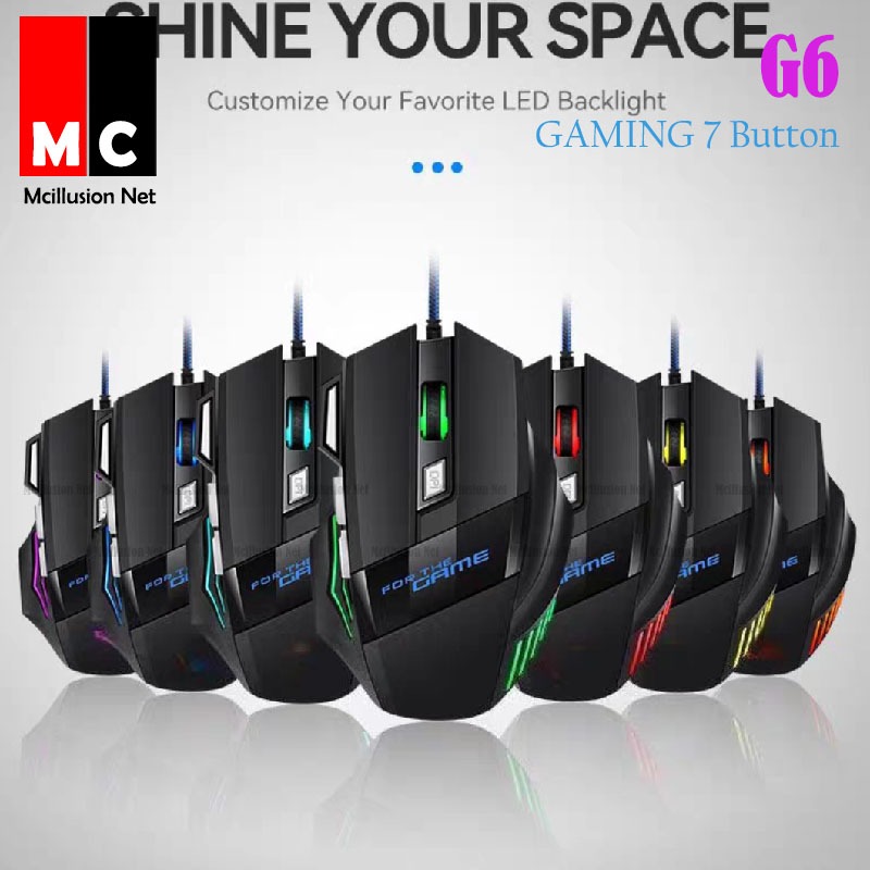 GMG6 / BAJEAL G5 / GM02-RGB Gaming Mouse 7200 DPI, 15G ACC, 6 RGB ...