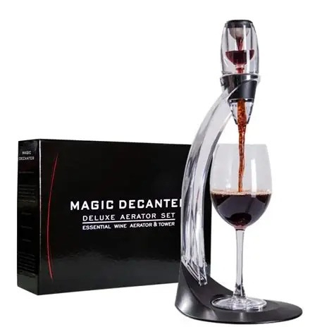 WINE DECANTER MAGIC DELUXE AERATOR SET (ESSENTIAL WINE AERATOR & TOWER ...