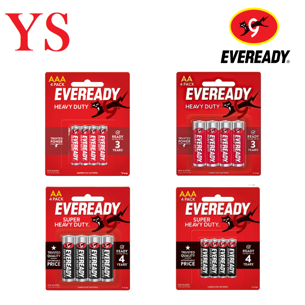 Eveready Batteries Red Heavy Duty | Black Super Heavy Duty | AA & AAA 1 ...