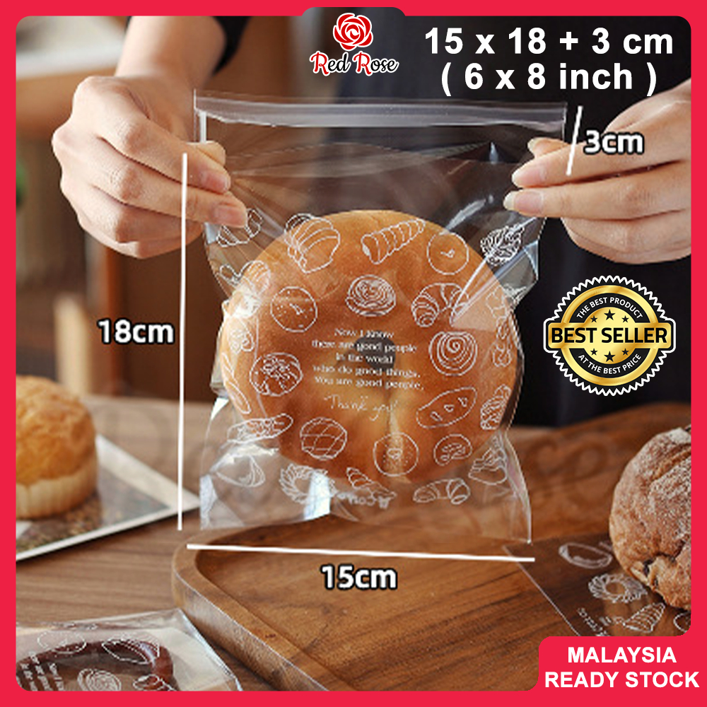 15x18+3cm ±100/500Pcs 】Bread Packaging Plastic / Baking Plastic / Bread ...