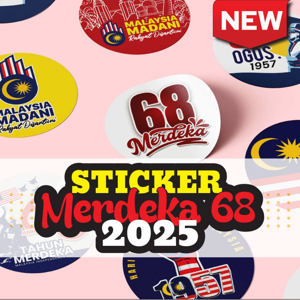 Sticker Merdeka ke 68 2025 / Bendera Negeri | Malaysia 68 Tahun ...