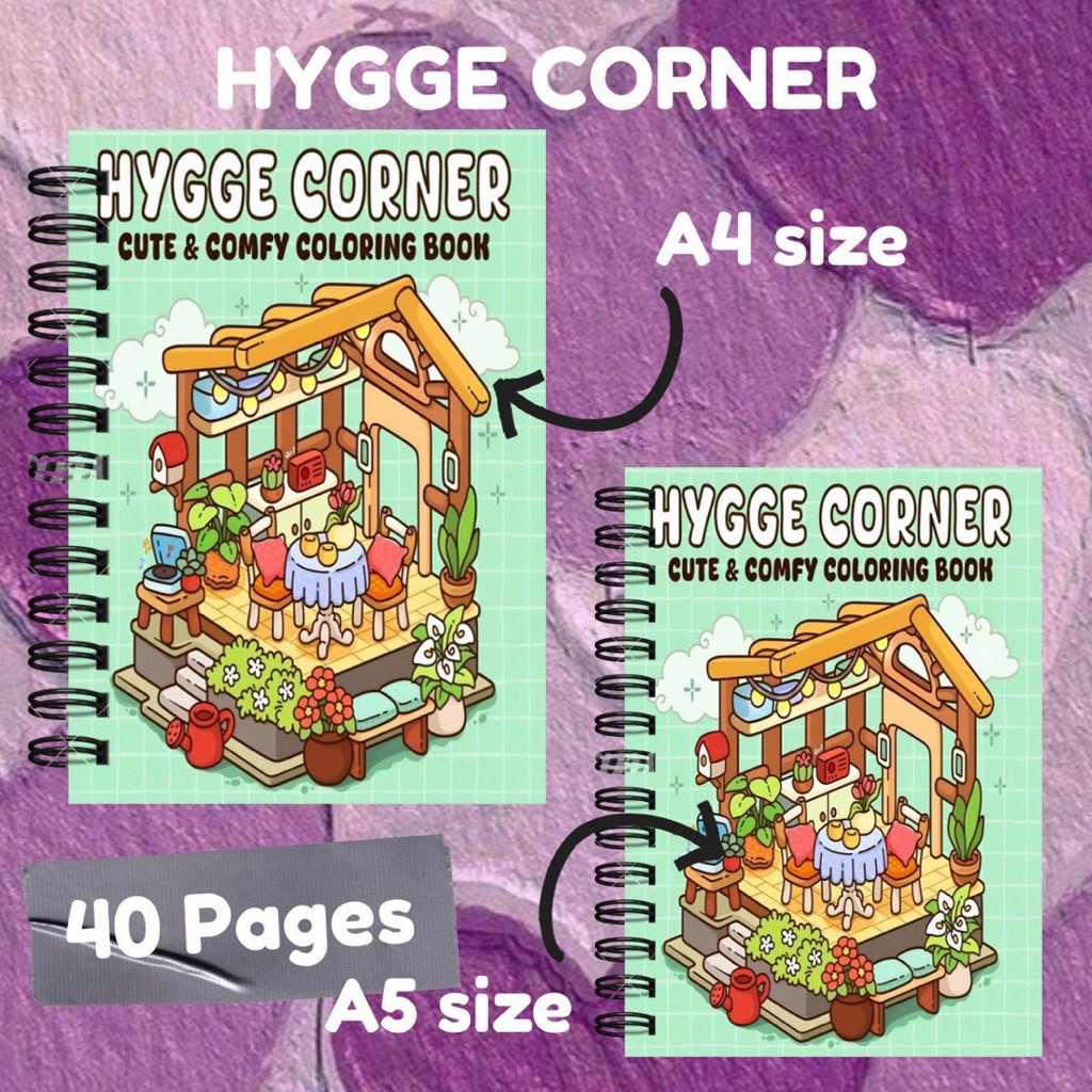 Hygge Corner Coloring book loose paper a cute and cozy coloring book 40 ...