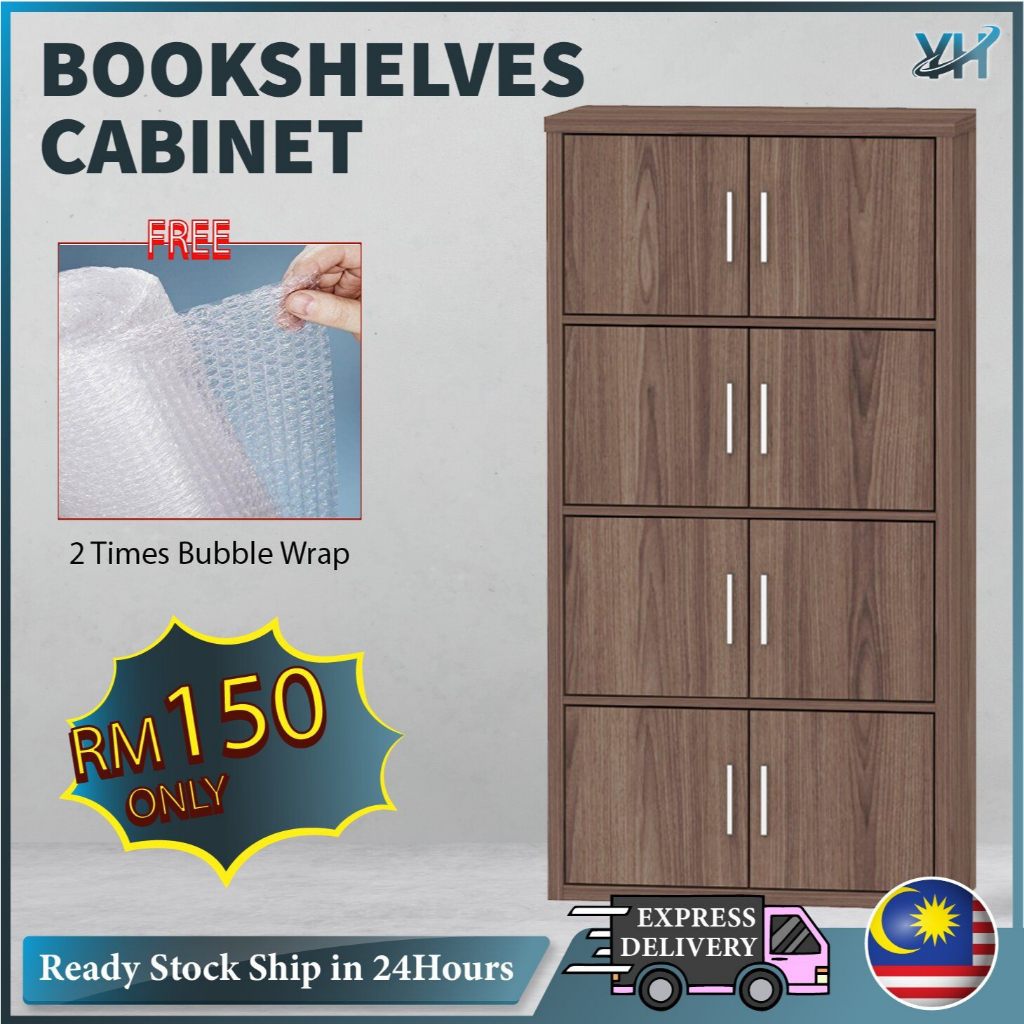 Rak Buku Cabinet Multipurpose Storage Rak Baju Shelf Rak Dapur Bookshelf Furniture Book Cabinet ...