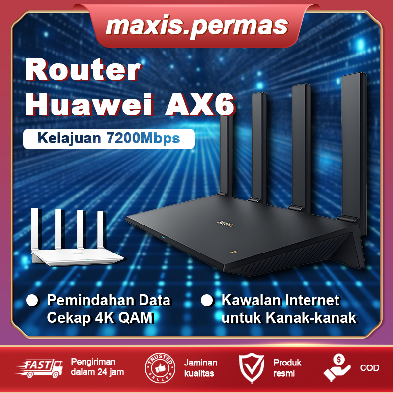 Terlaris Huawei AX6 Router WiFi6 Dual Band 7200Mbps Modem 5G CPE Mesh Rangkaian Stabil Rumah ...