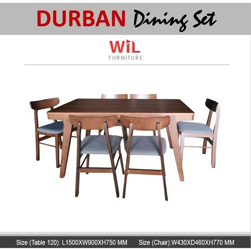 (READY STOCK) WIL FURNITURE : DURBAN DINING SET 1+4+BENCH & 1+6 SET ...