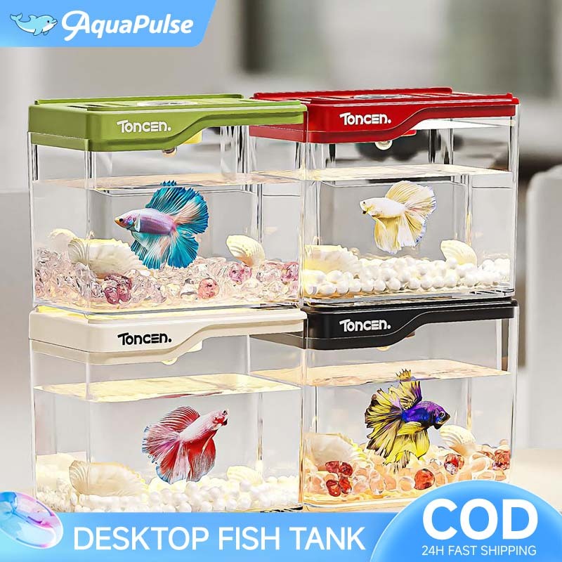 Betta fish Mini Aquarium Fish Tank Fish Breeding Box ikan laga akuarium ...