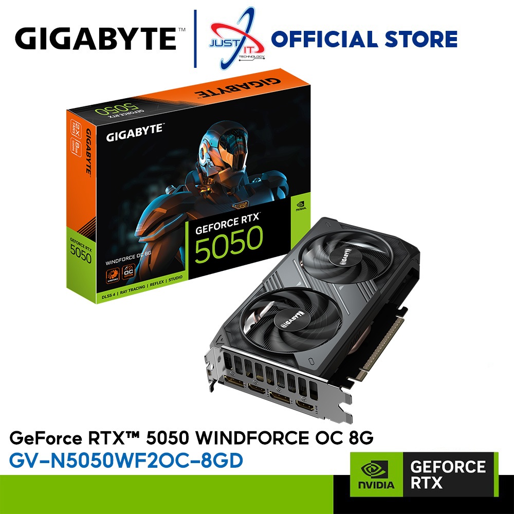 GIGABYTE RTX5050 WINDFORCE OC 6GB DDR6 GRAPHICS CARD ( GV-N5050WF2OC ...