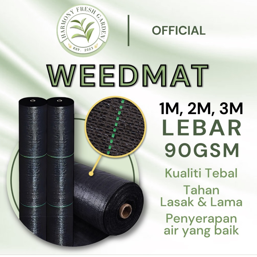 Penutup Tanah Weedmat | Alas Rumpai | Kain Lanskap 1M/2M/3M Lebar 90gsm ...