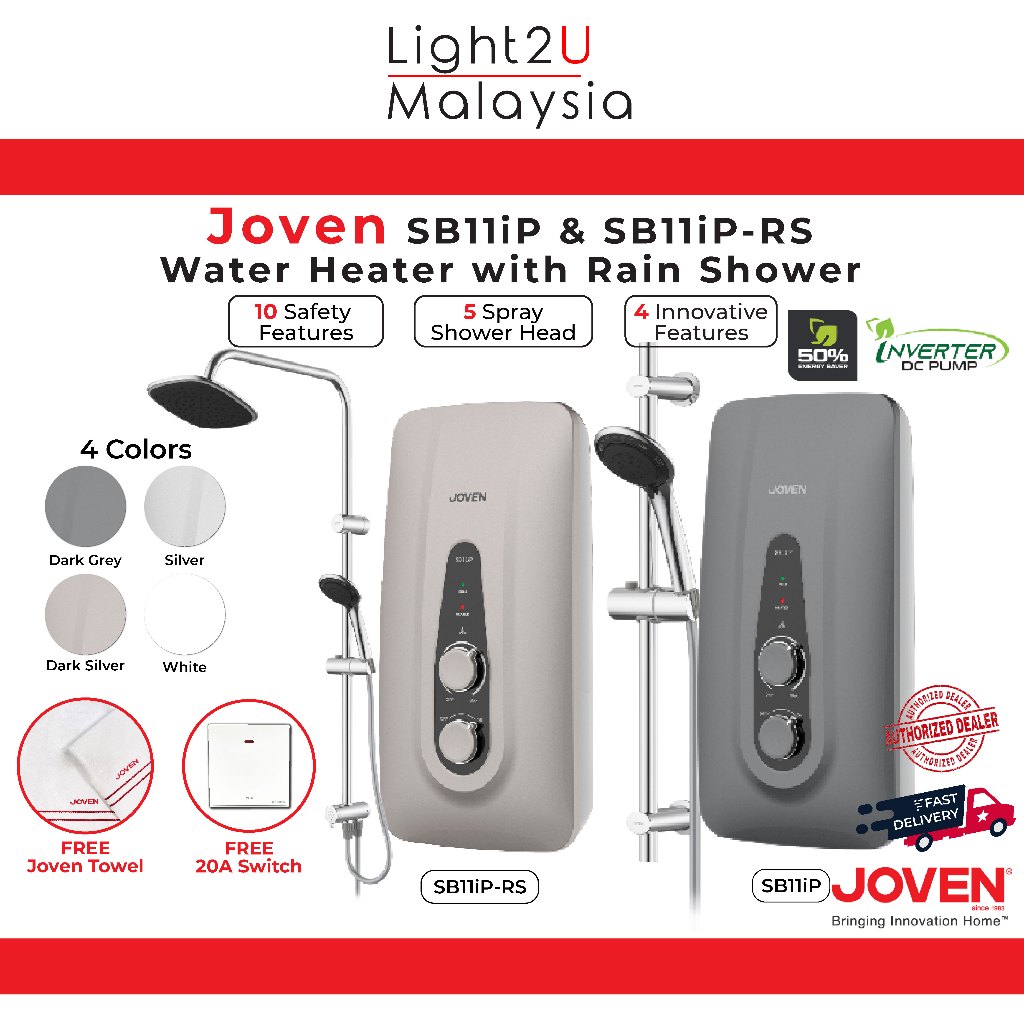 (WITH FREE GIFT) JOVEN SB11iP / SB11iP-RS (Rain Shower) Instant Water Heater With Inverter DC ...