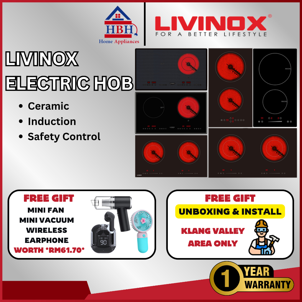 (FREE SHIPPING) Livinox Electric Hob | LEH-3118CS | LEH-4118ICS ...
