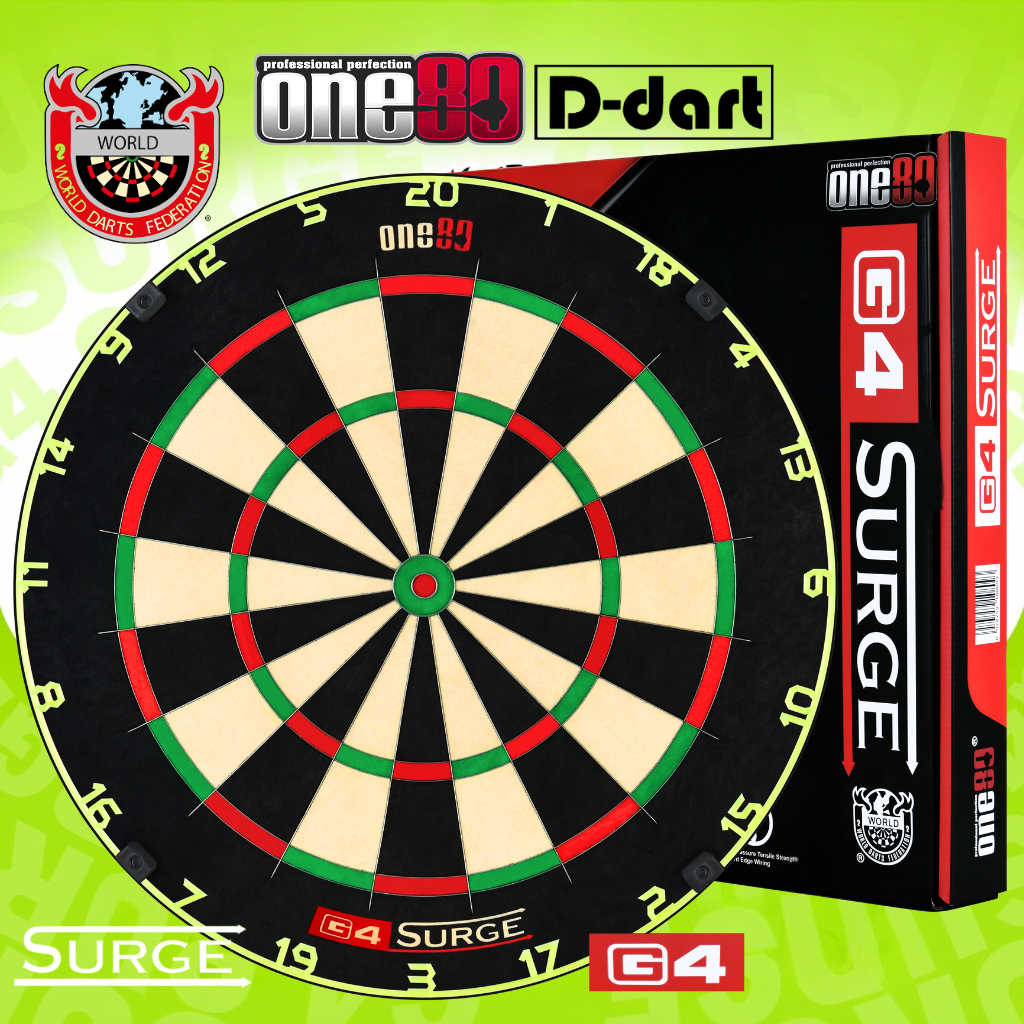 ONE80 STEEL TIP DARTBOARD - GLADIATOR G3 PLUS / G4 SURGE WDF TOURNAMENT ...