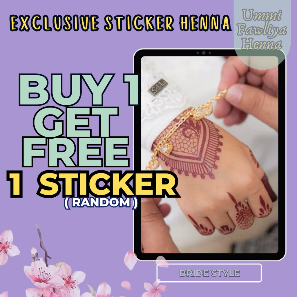 STICKER HENNA EXCLUSIVE BRIDE ( BUY 1 STICKER FREE REMOVER + DIAMOND ...