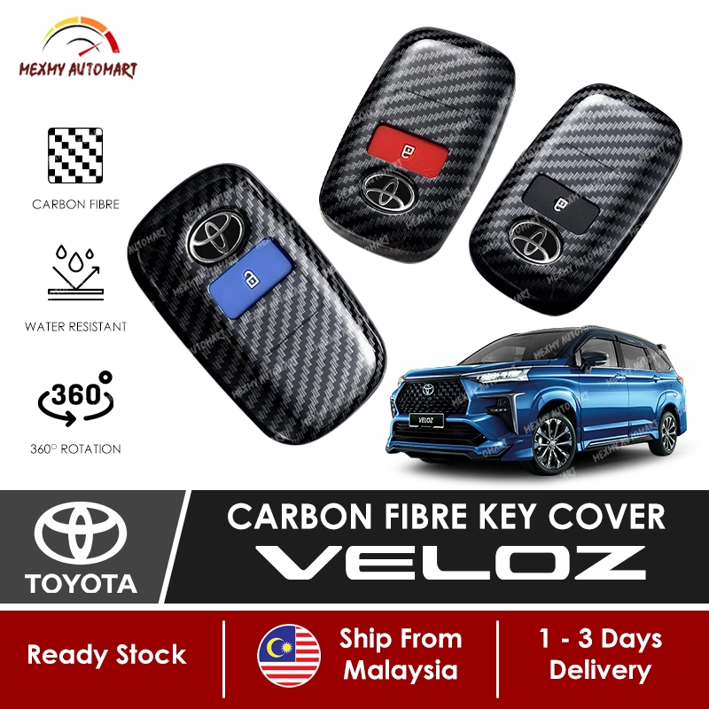 TOYOTA VELOZ 2022 - 2025 Carbon Fibre Car Key Cover Sarung Kunci Remote ...