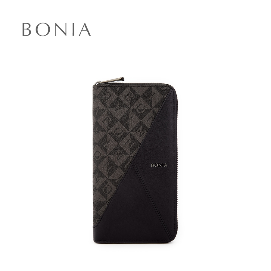 Bonia Black Alvaro Zipper Long Wallet | Dompet Panjang | Shopee Malaysia