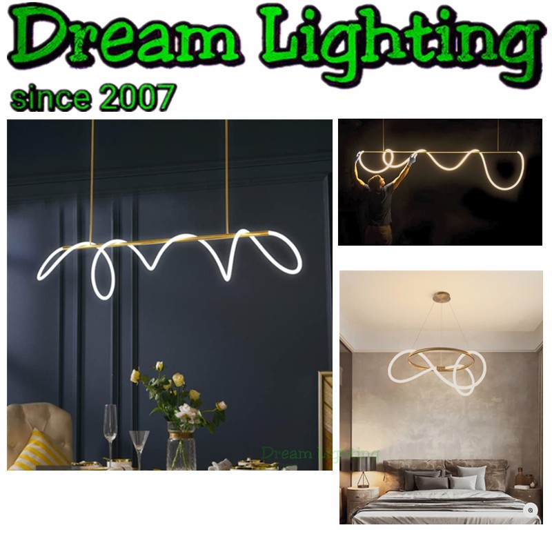 Dream Lighting minimalist art chandelier Strip DIY Shape light musical ...