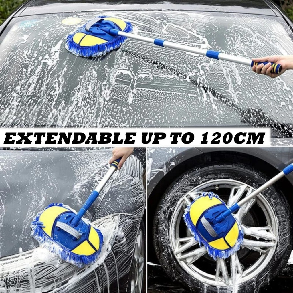 Car Bubble Wash Mop Washing Brush Telescopic 3-Section Extendable Up To ...