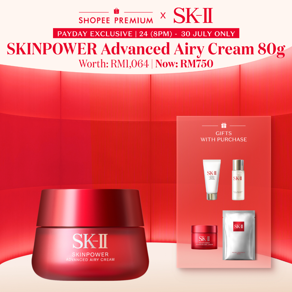 [24 (8PM) - 30 July only] SK-II SKINPOWER Advanced Airy Cream 80g Set + 4-pc Gift (Worth 1,064 ...