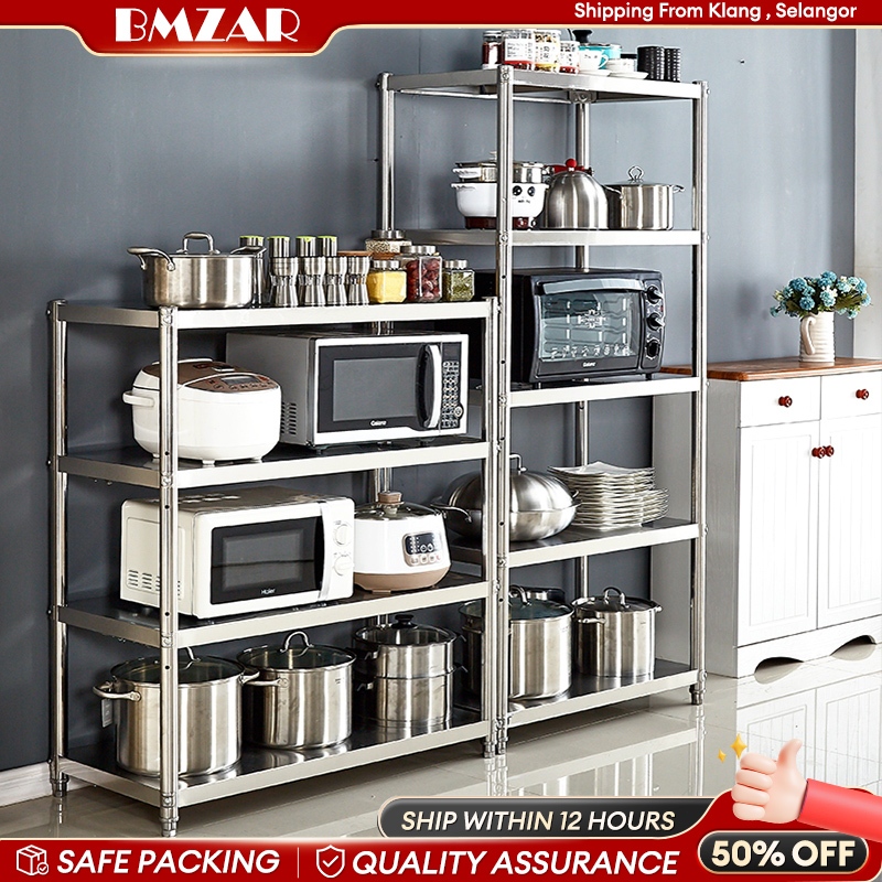 Kitchen Rack Stainless Steel Rack Kitchen Shelving Kitchen Working Table Rak besi /Rak Storage ...