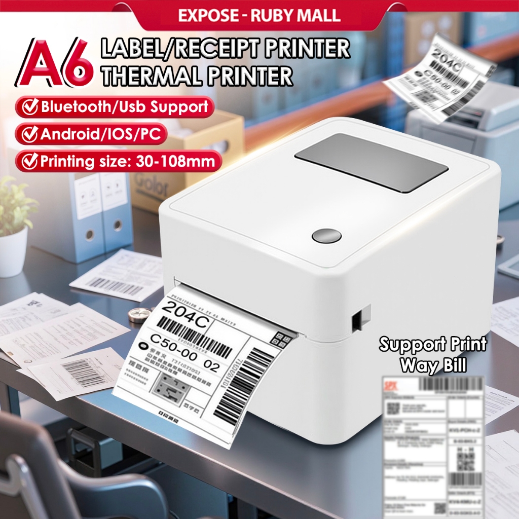 Thermal Printer Way Bill Printer 110mm Printer A6 Size Bluetooth iOS ...