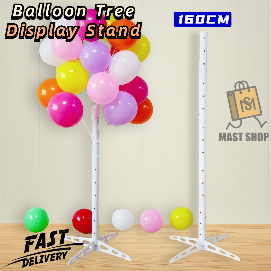 White Balloon Tree Display Stand 1.6M PVC Base Balloon Holder Stand ...