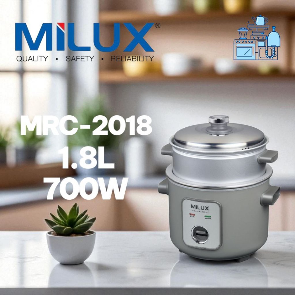 MILUX NON-STICK CERAMIC RICE COOKER 1.8L/10 CUPS MRC-C2018 | Shopee ...