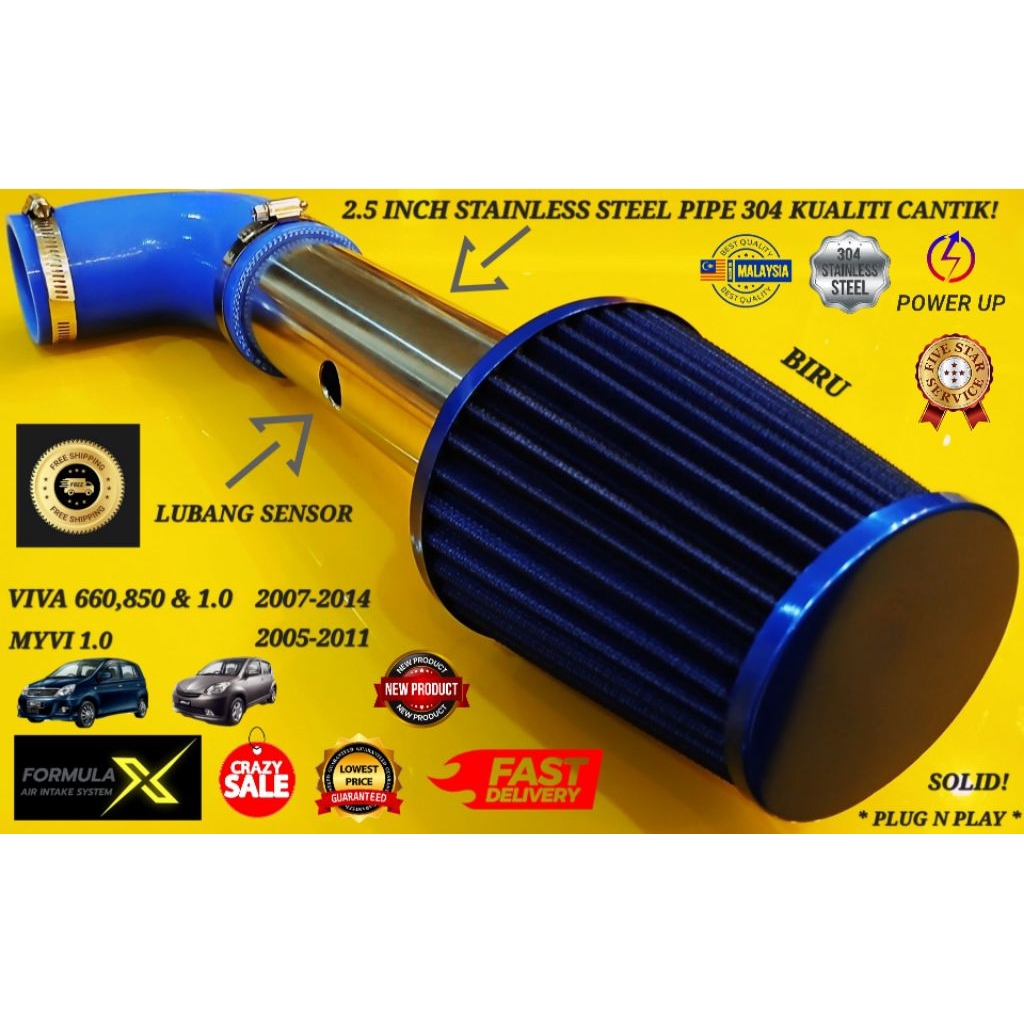 Air Filter Open Pod Air Intake Formula X Viva 2007-2014 Myvi 2005-2011 ...