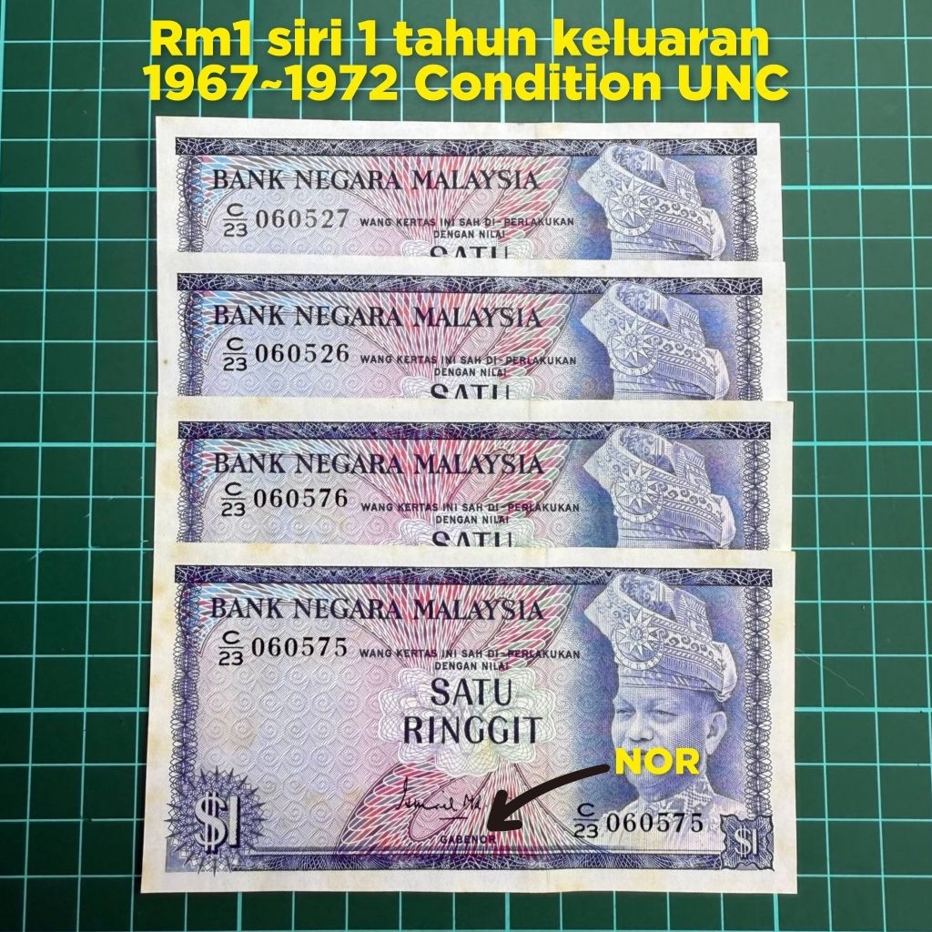 Rm1 siri 1 duit kertas lama duit syiling lama mata wang lama rm1 siri ...